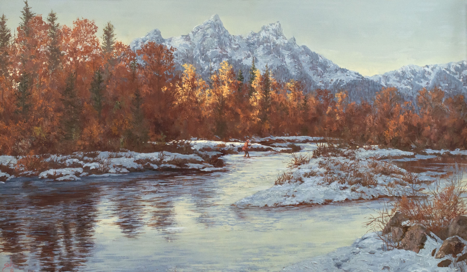 Betty Sabo | Betty Sabo (1928-) Snake River Angler | MutualArt