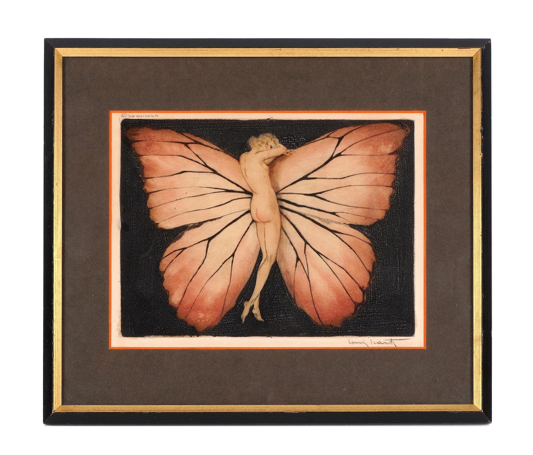 Louis Icart | Woman in Wings or Papillion II (1936) | MutualArt