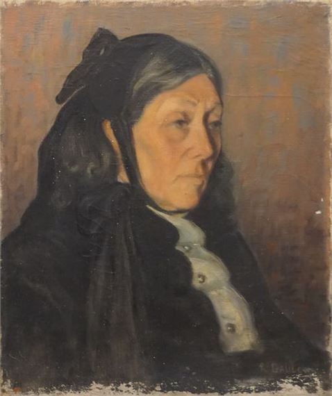 Henry Gaulet | Portrait of a woman in black (Early 20th Century ...
