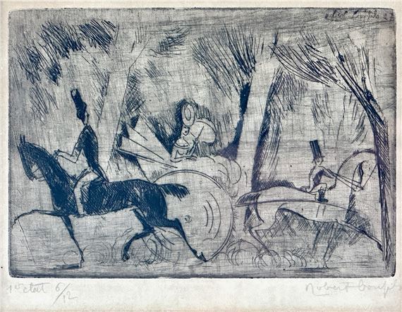 Robert Bonfils | Robert Bonfils Etching of a Promenade | MutualArt