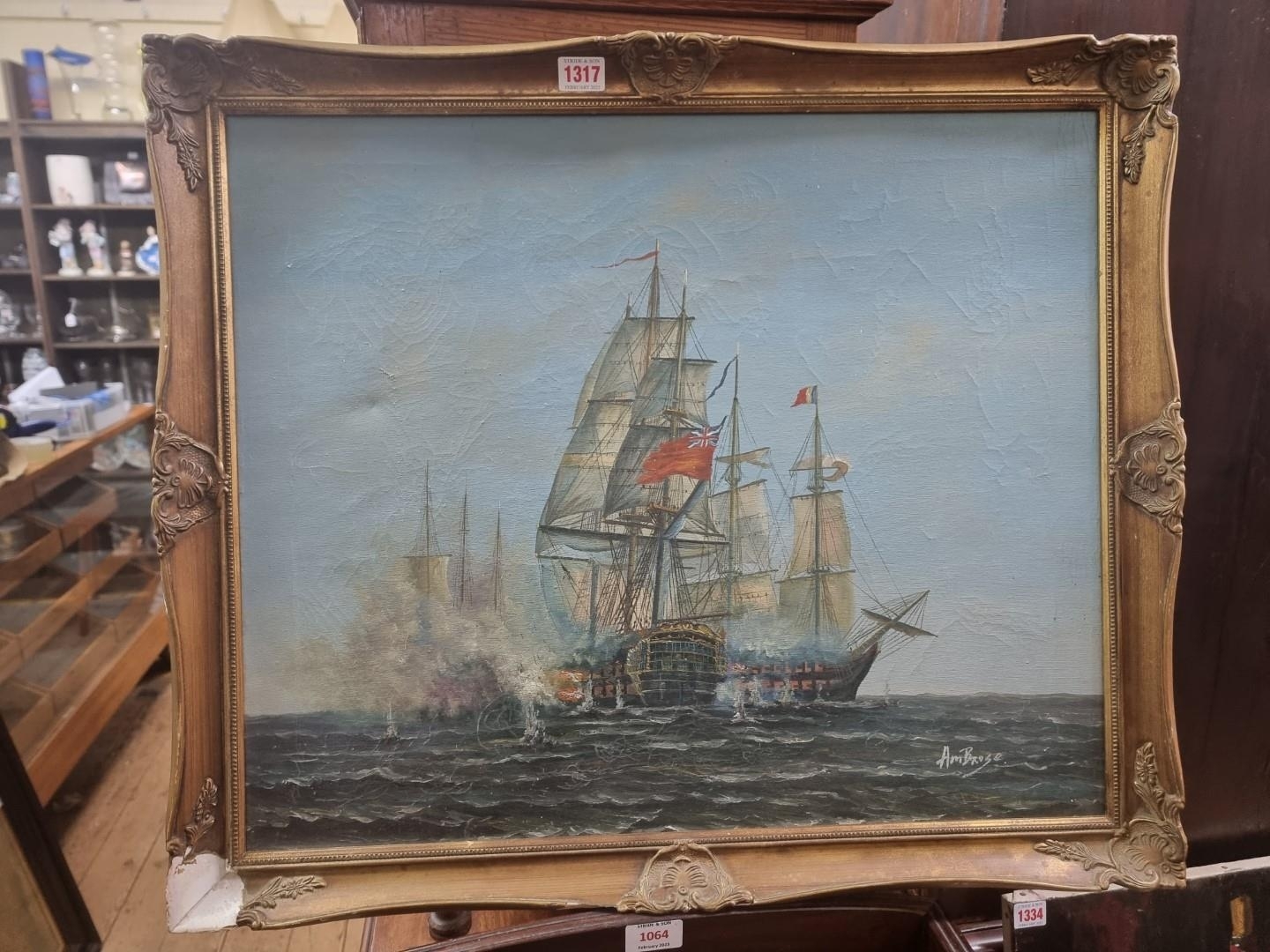 John Ambrose | a naval engagement | MutualArt