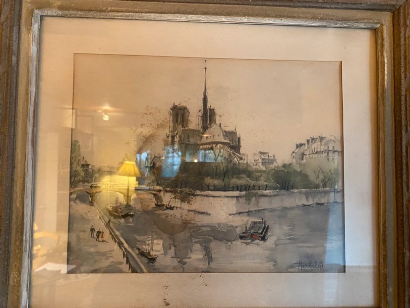 Franz Herbelot | Franz HERBELOT (20th century) View of Notre-Dame Watercolor on paper signed in ...