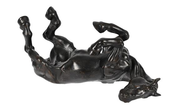 Keza Rudge | A BRONZE COLOURED RESIN MODEL OF A HORSE ROLLING | MutualArt