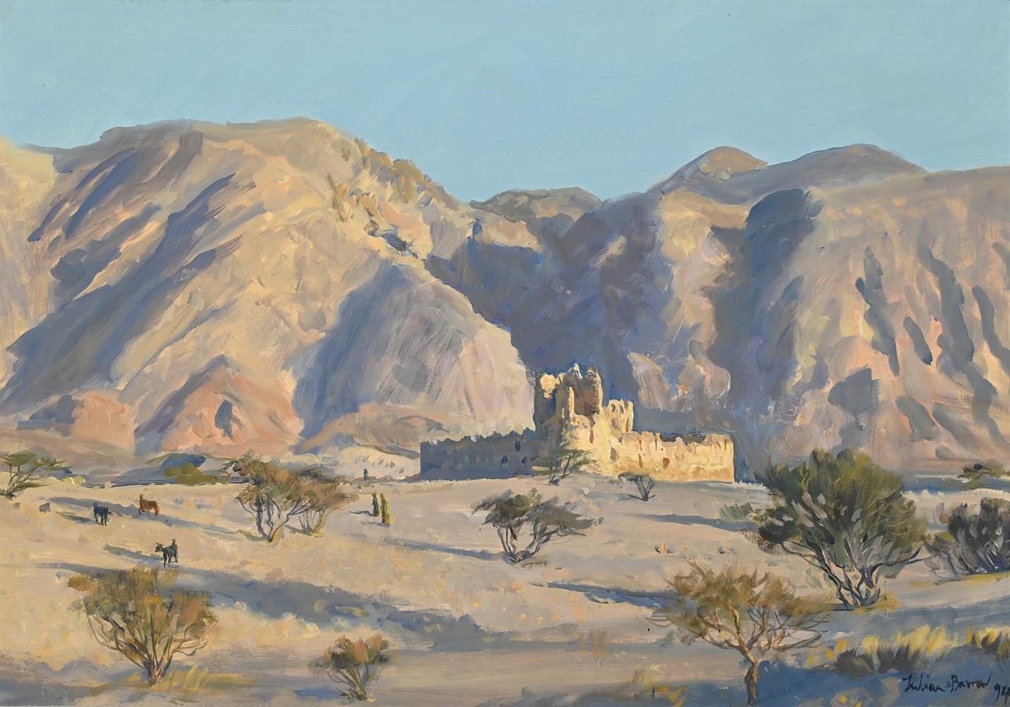 Julian Barrow | MOUNTAINOUS LANDSCAPE WITH A RUIN | MutualArt