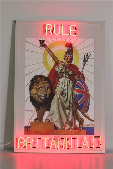 Rex Woods | modern a neon sign saying Rule Britannia set against a ...
