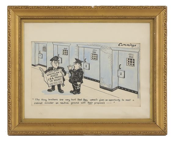 Michael Cummings | 1970s a satirical cartoon depicting two guards ...