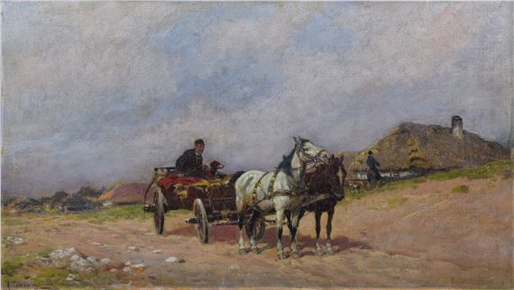 Adam Setkowicz | Wóz na wiejskiej drodze | MutualArt