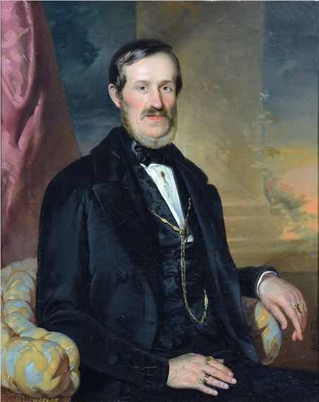 August Friedrich Kessler | Portret mężczyzny siedzącego w fotelu ...