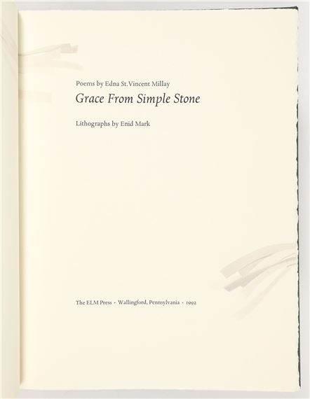 Enid Mark | Grace from Simple Stone Enid Mark Fine Press (1991) | MutualArt