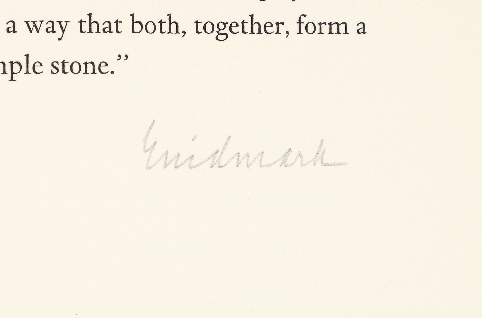 Enid Mark | Grace from Simple Stone Enid Mark Fine Press (1991) | MutualArt