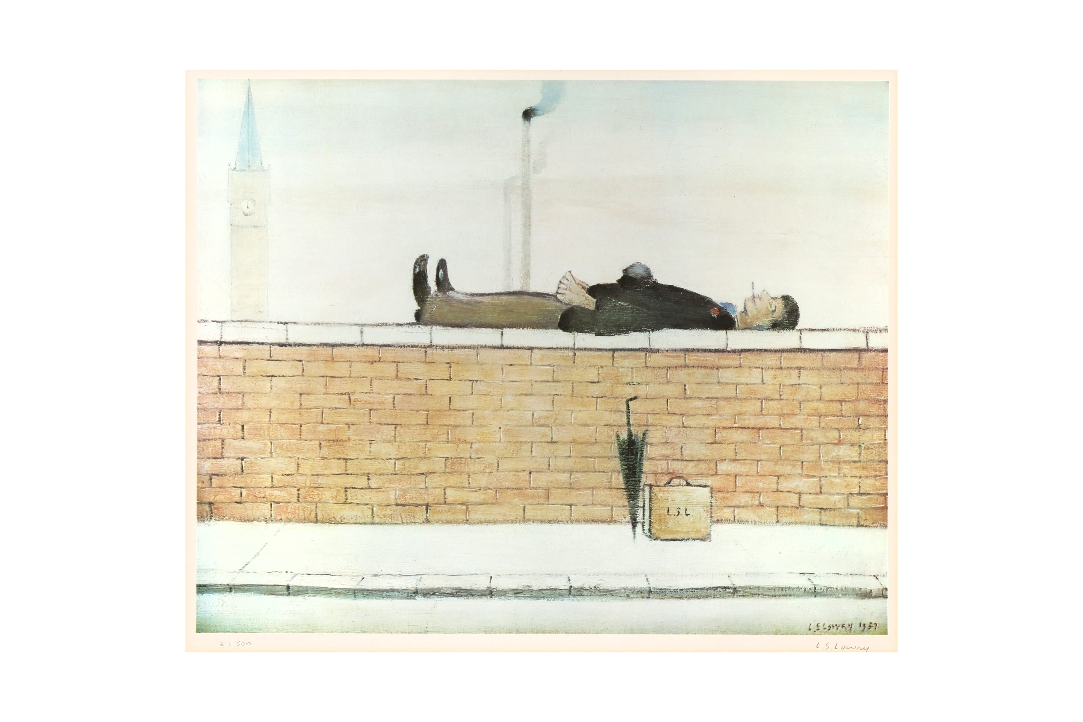Laurence Stephen Lowry | Man Lying on a Wall | MutualArt