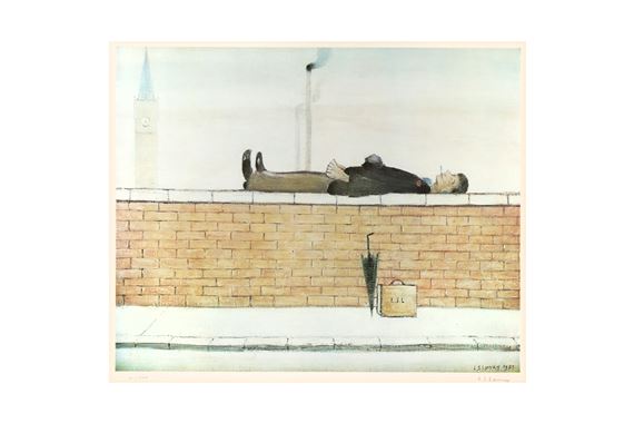 Laurence Stephen Lowry | Man Lying on a Wall | MutualArt