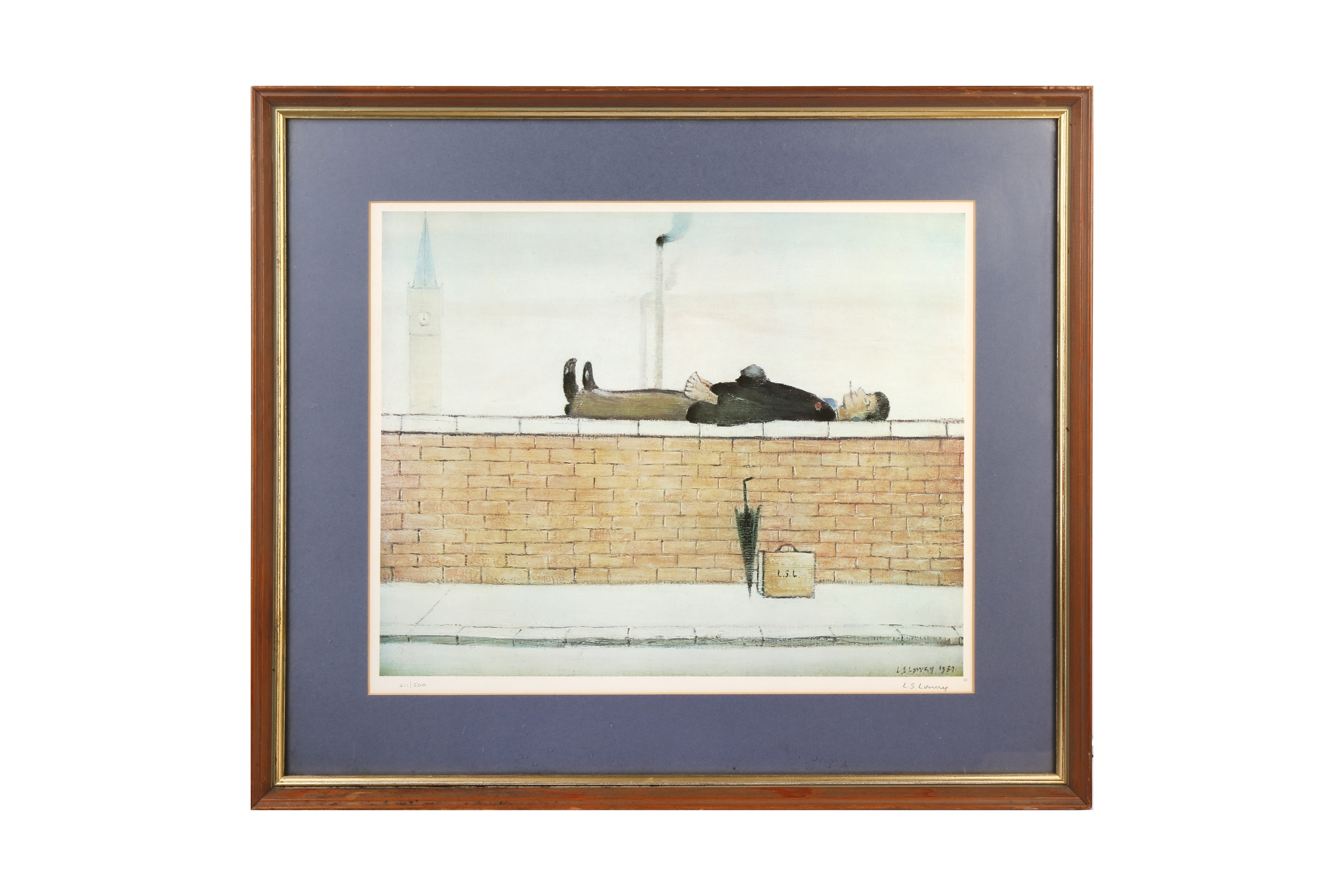 Laurence Stephen Lowry | Man Lying on a Wall | MutualArt