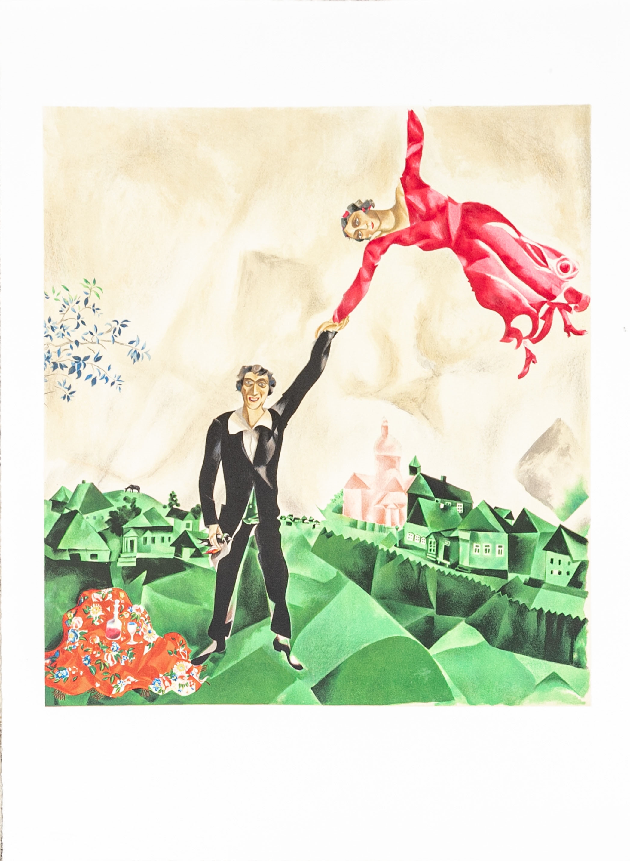 Marc Chagall | Marc Chagall The Promenade Surreal Color Lithograph ...
