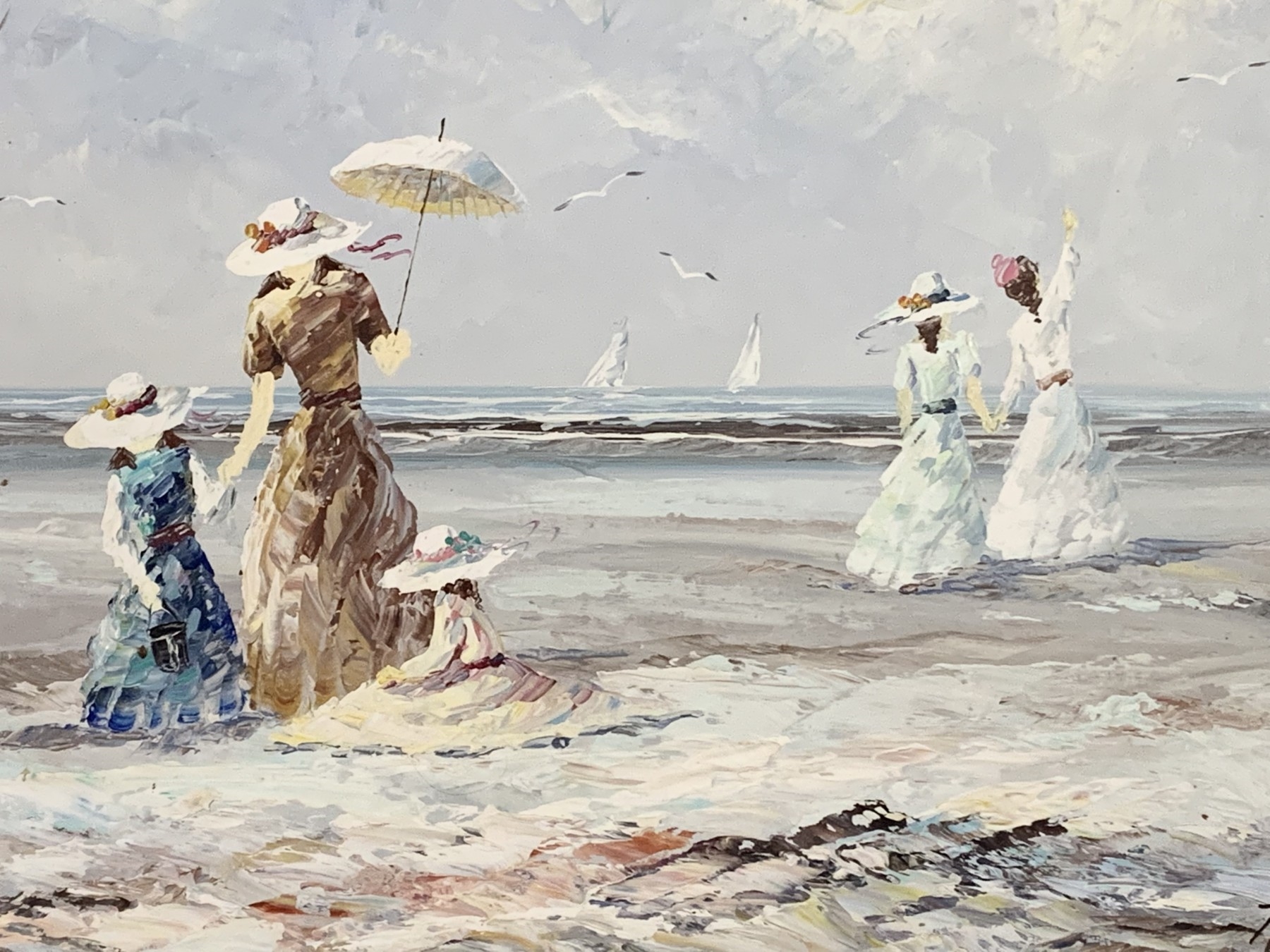 Marie Charlot | Marie Charlot Oil On Canvas Beach Scene | MutualArt
