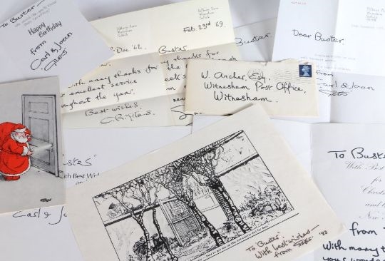 Carl Ronald Giles | 1995) A small collection of signed ephemera to ...