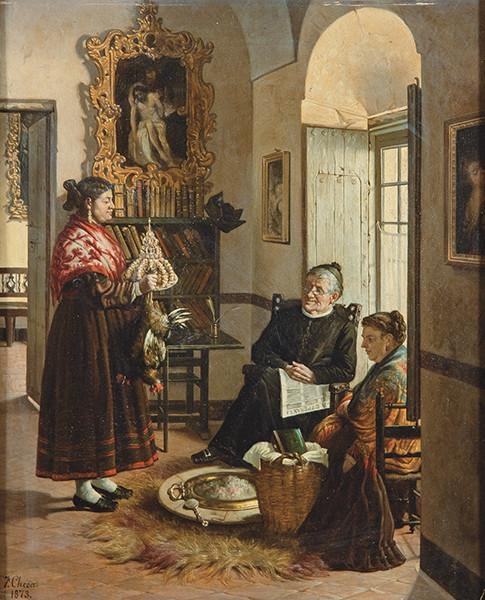 Felipe Checa Delicado | La visita (1873) | MutualArt