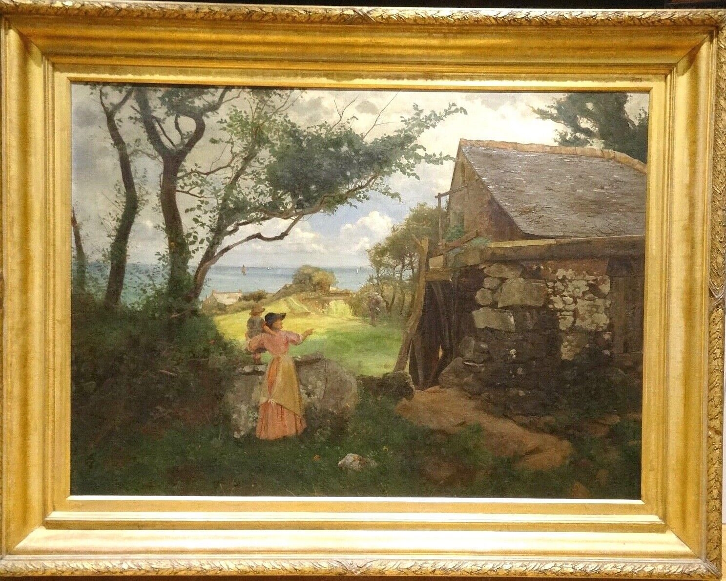 Newlyn School | MOTHER AND CHILD LANDSCAPE OIL PAINTING (19th Century ...
