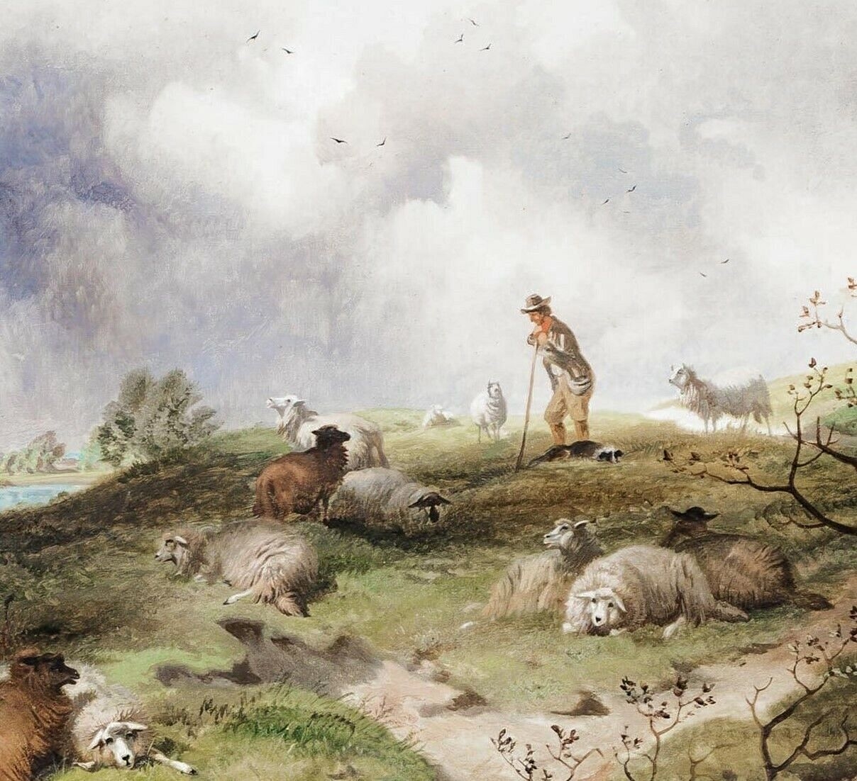 Thomas George Cooper | CANTERBURY CATHEDRAL SHEEP LANDSCAPE OIL ...