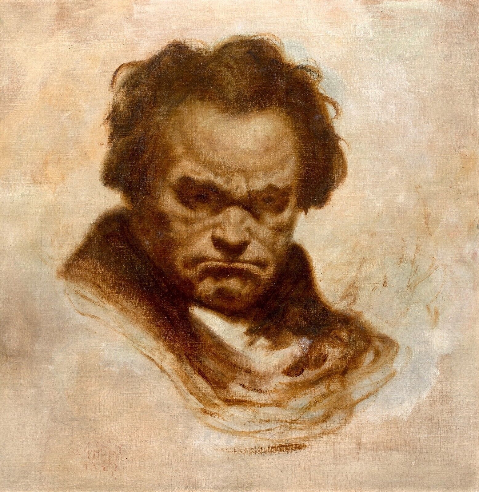 German School | PORTRAIT OF LUDWIG VAN BEETHOVEN OIL PAINTING (19th ...