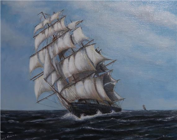 Hugh Nimmo | HUGH NIMMO Clipper in full sail, | MutualArt