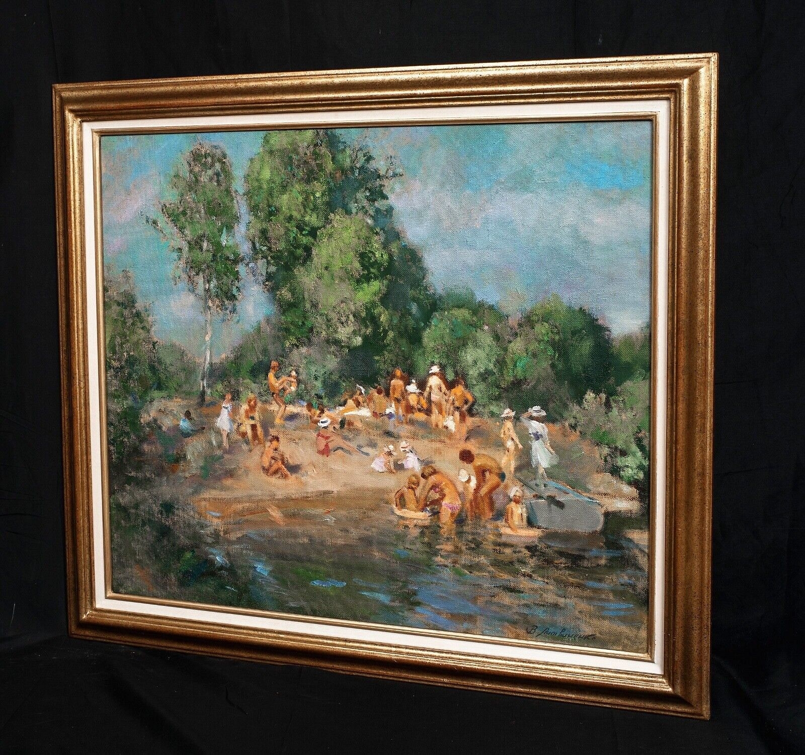 Vladimir Nikolaevich Litvinenko | CHILDREN BEACH HOLIDAY LANDSCAPE OIL ...
