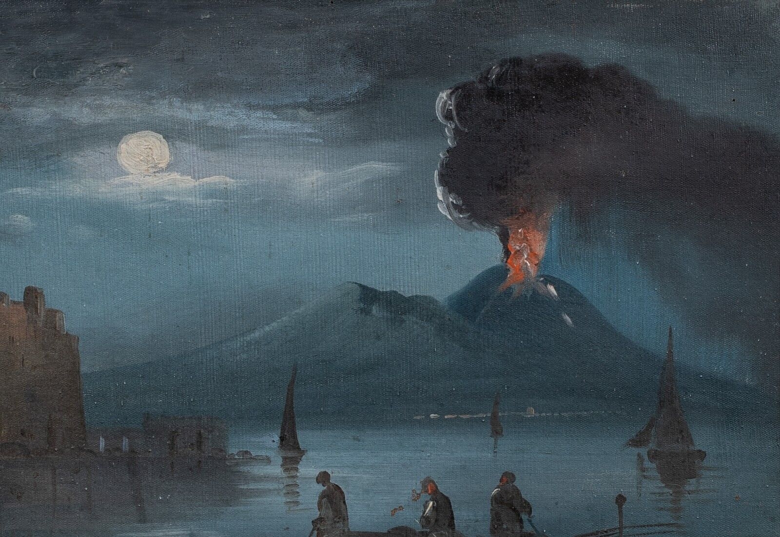 Neapolitan School, 19th Century | VIEW OF MOUNT VESUVIUS ERUPTING AT ...