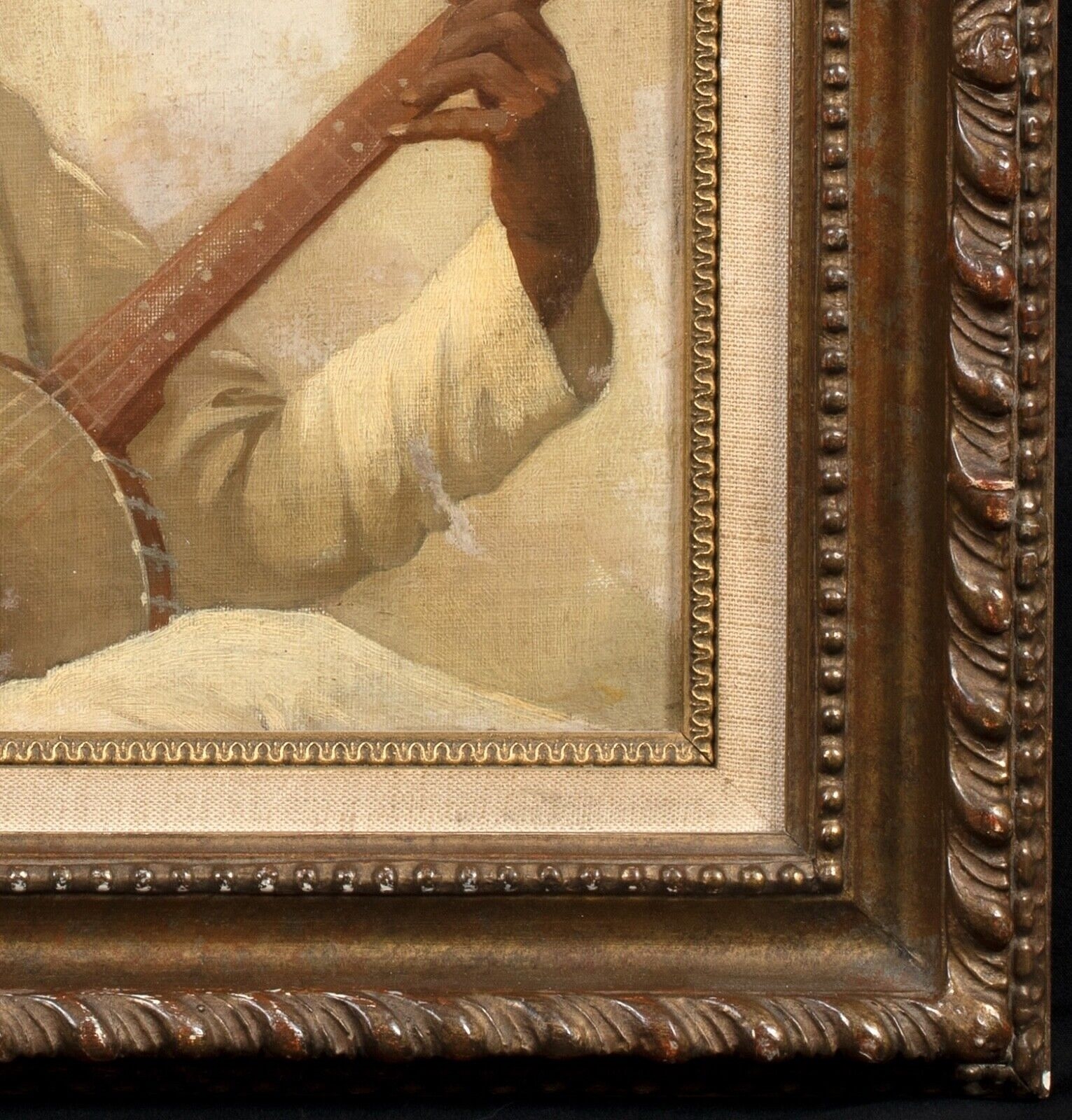 American School, 18th Century | THE BANJO PLAYER OIL PAINTING (19th ...