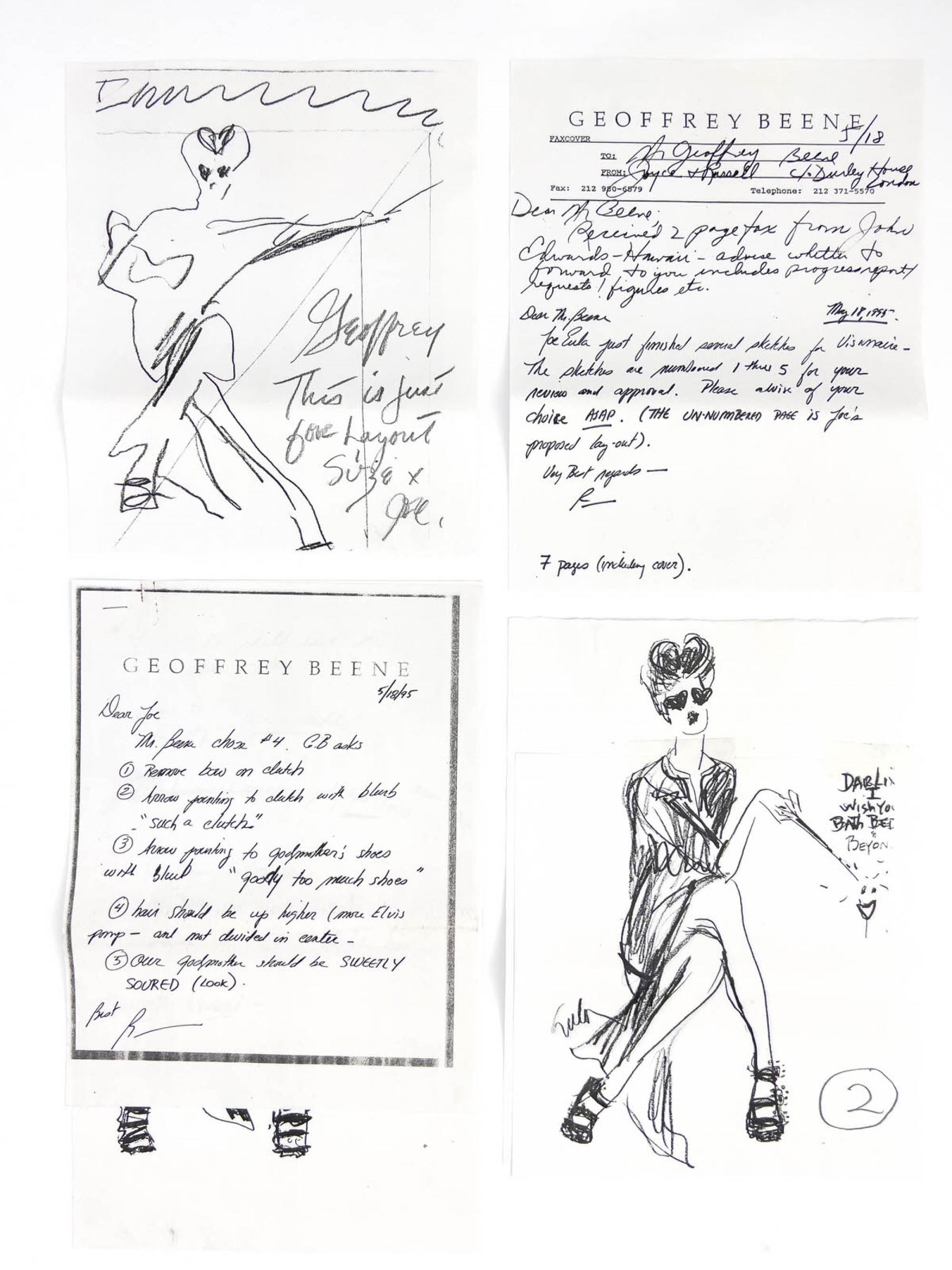 Joe Eula | 7 Joe Eula Drawings for Geoffrey Beene (1995) | MutualArt