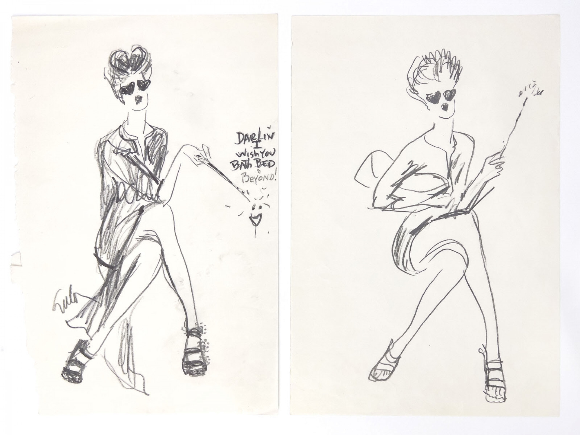 Joe Eula | 7 Joe Eula Drawings for Geoffrey Beene (1995) | MutualArt