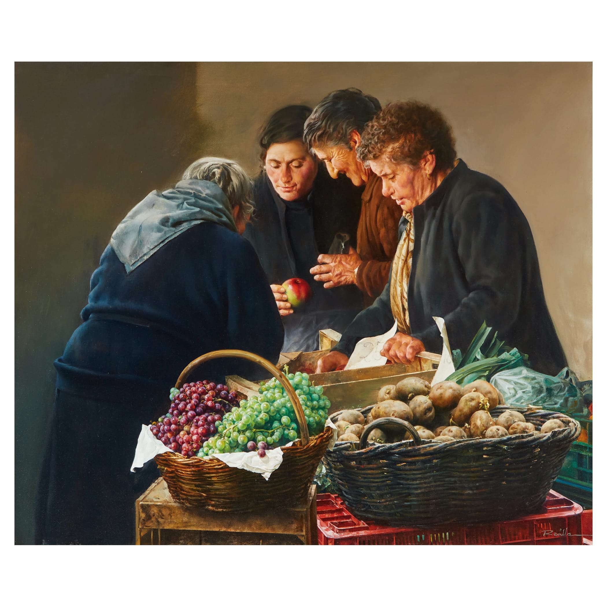 Justo Revilla Rubio | Mujeres en el mercado | MutualArt