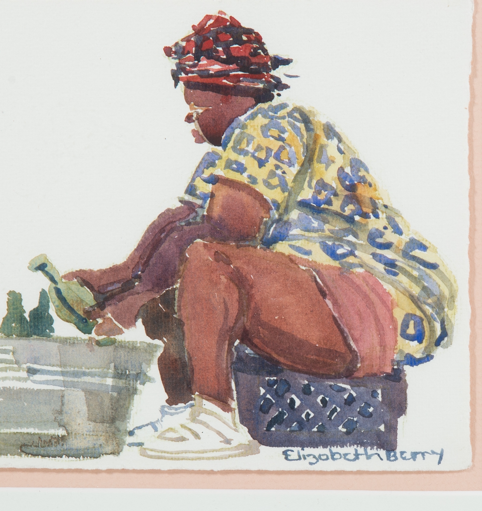 Elizabeth Berry | Watercolor of a Woman | MutualArt