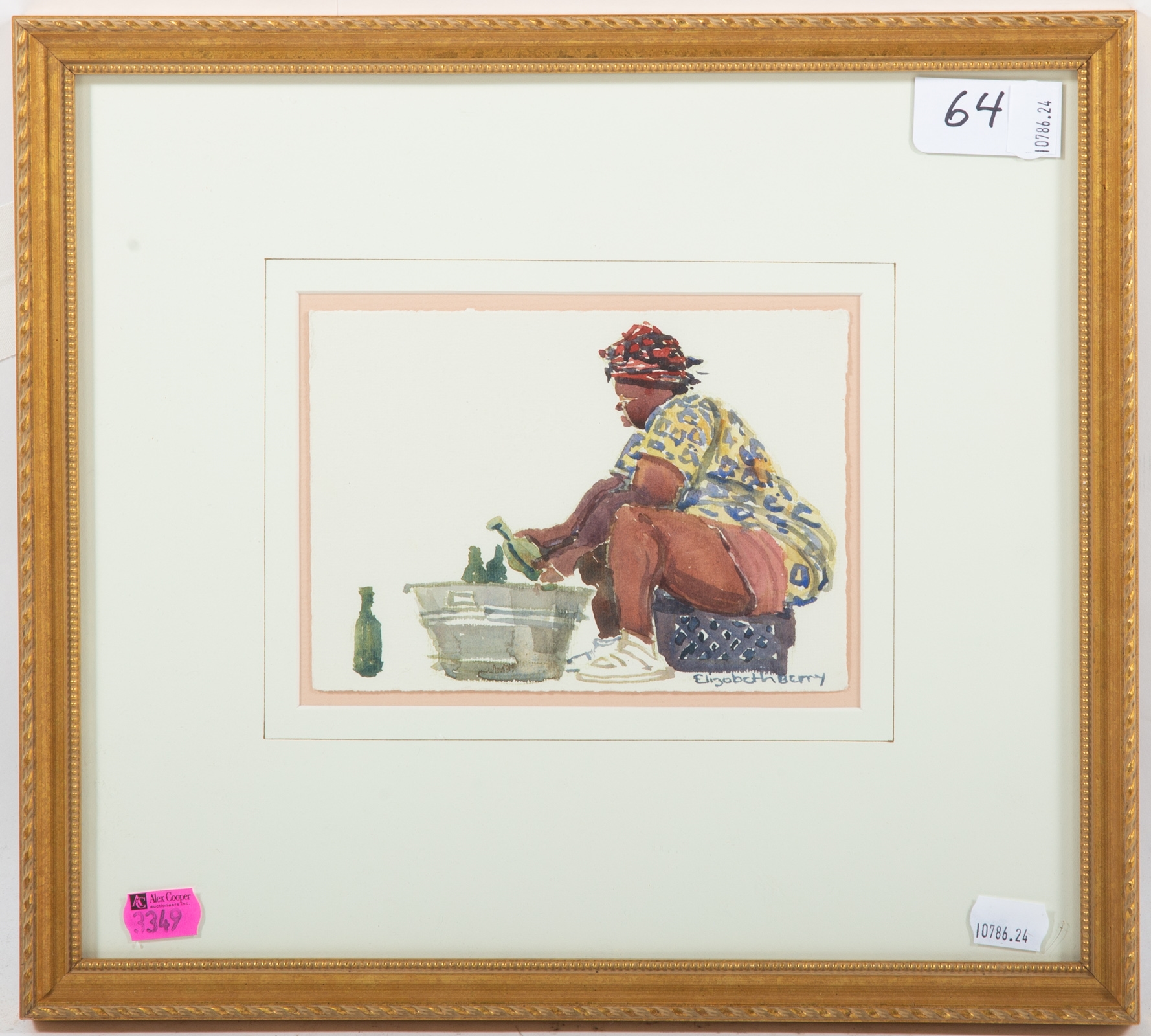 Elizabeth Berry | Watercolor of a Woman | MutualArt