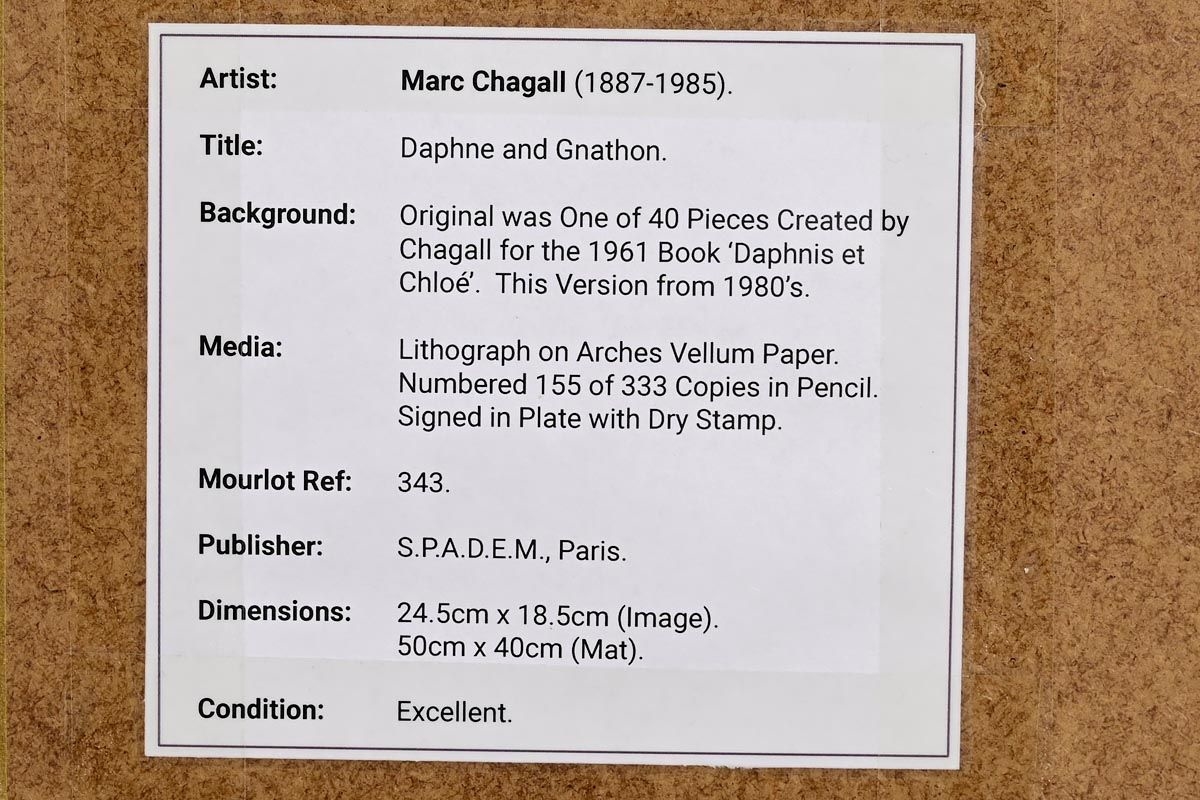 Marc Chagall | Daphne and Gnathon | MutualArt