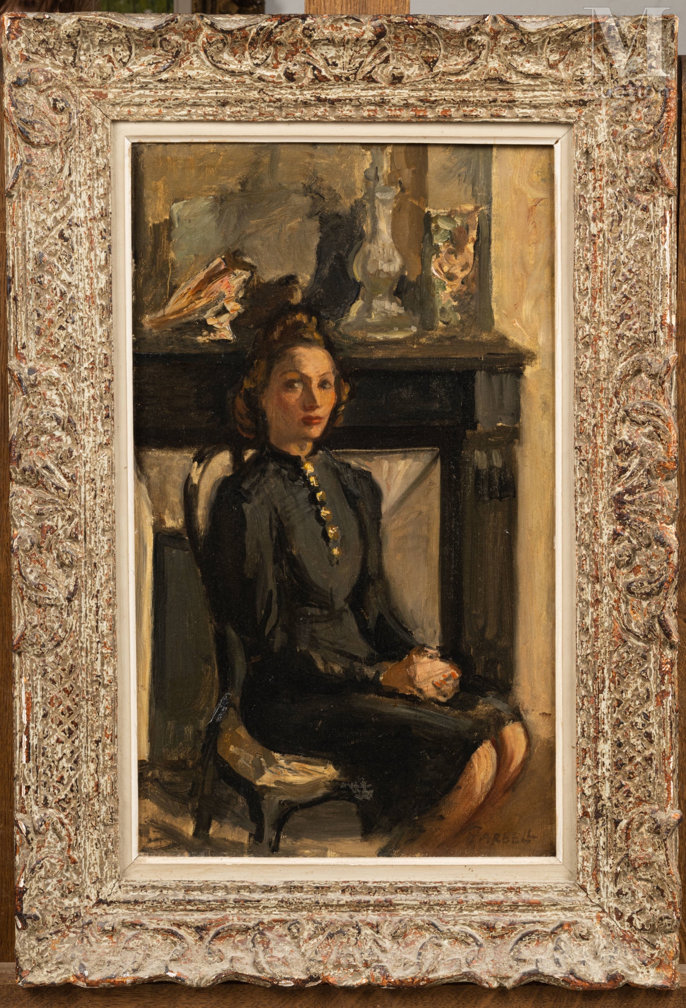Alexandre Garbell | Portrait de femme dans un intérieur | MutualArt