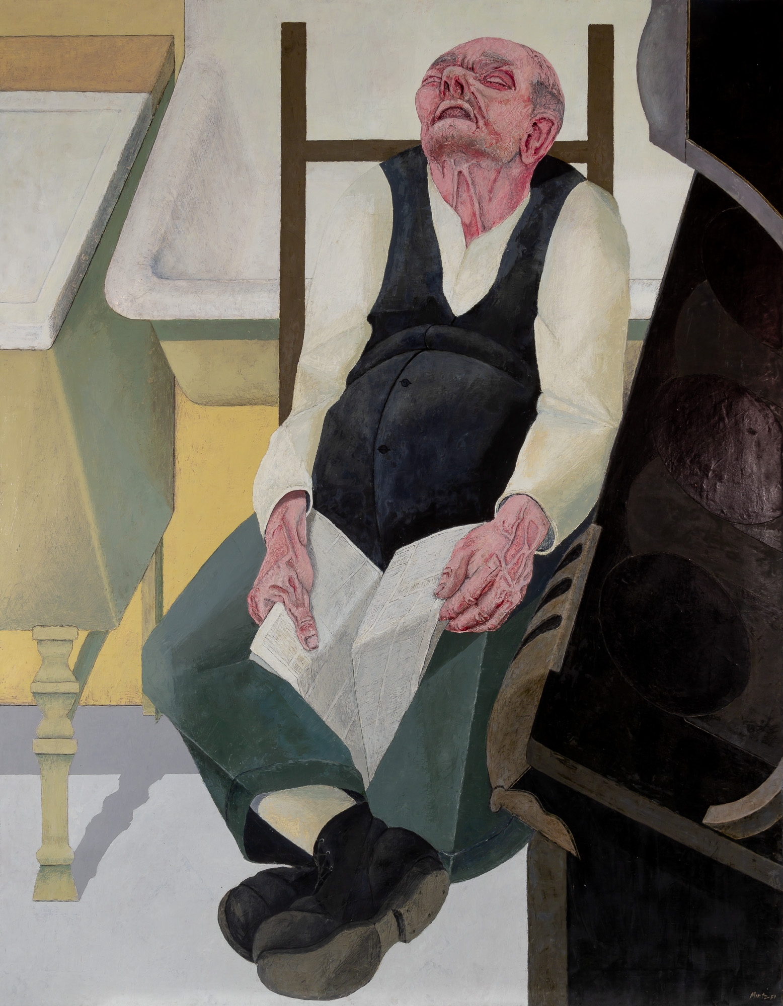 Raymond Mintz | Man with Newspaper | MutualArt