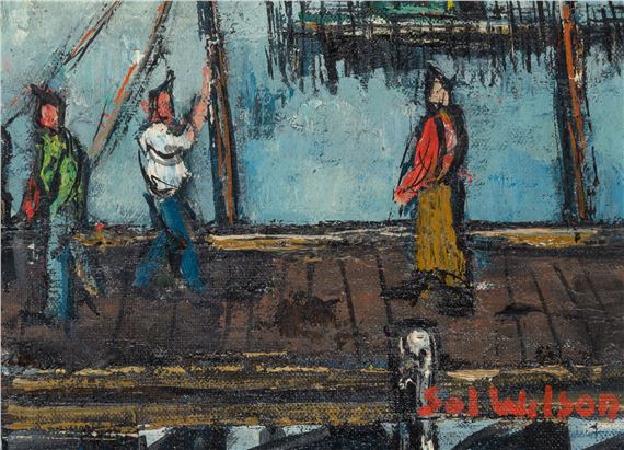 Sol Wilson | Figures on a Dock | MutualArt