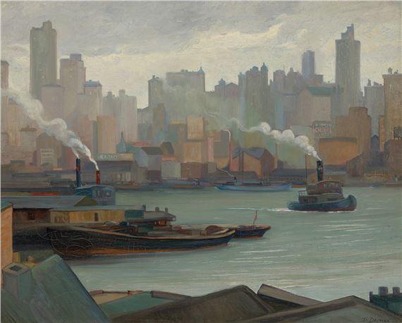 Elias Ben Delman | View of Manhattan and the East River (1898) | MutualArt