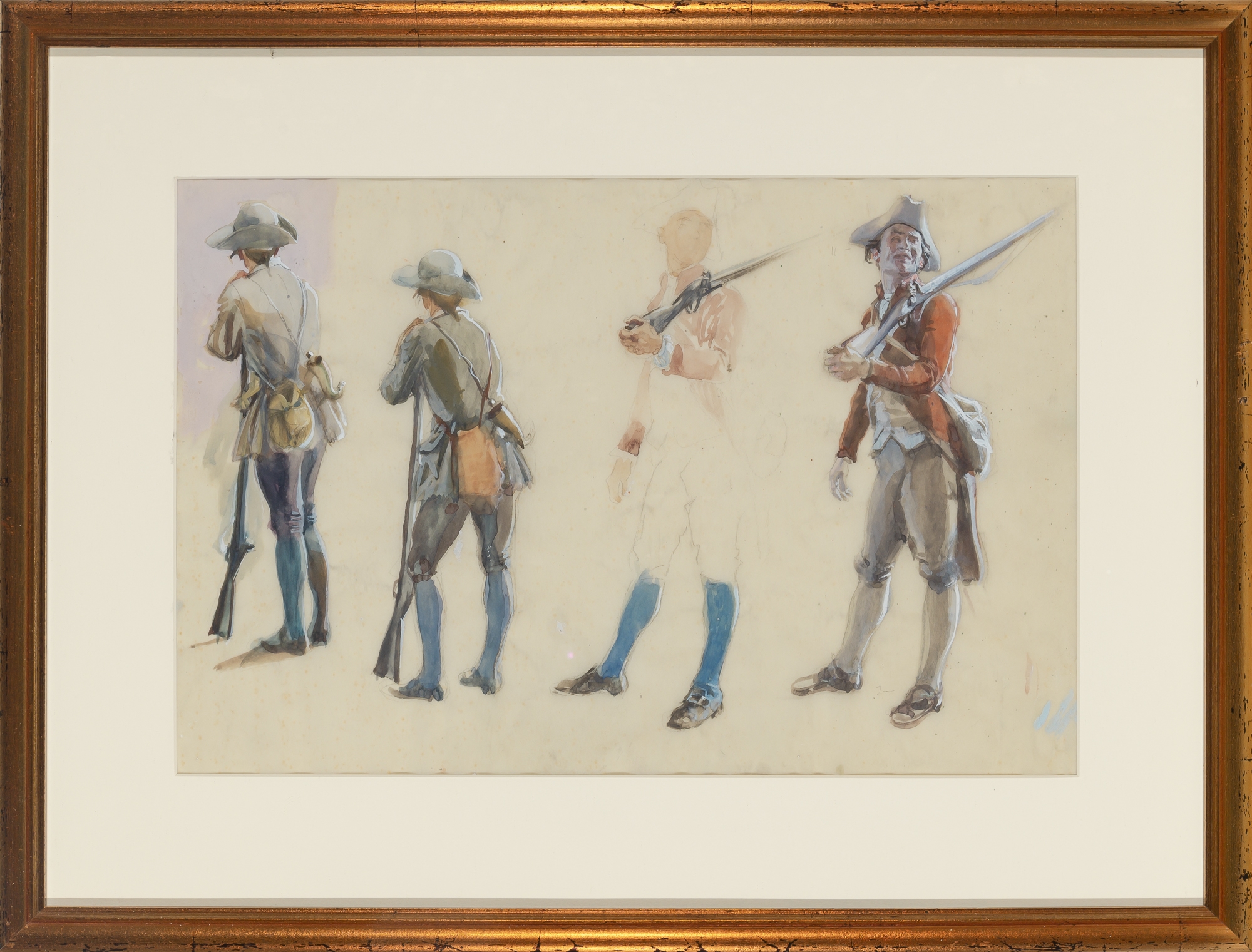 Charles Hoffbauer | Studies for Murals Depicting the History of Boston ...