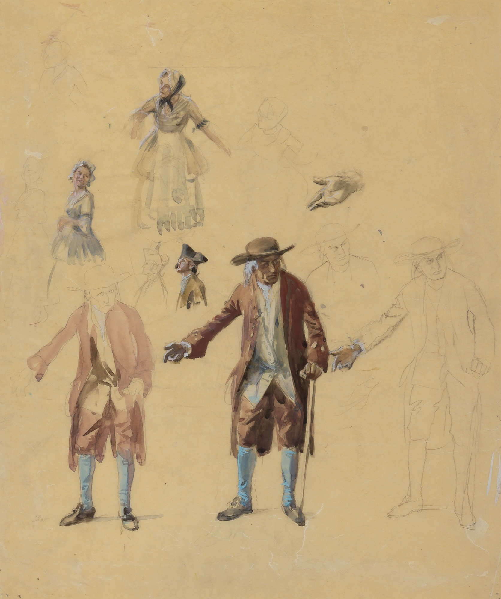 Charles Hoffbauer | Studies for Murals Depicting the History of Boston ...