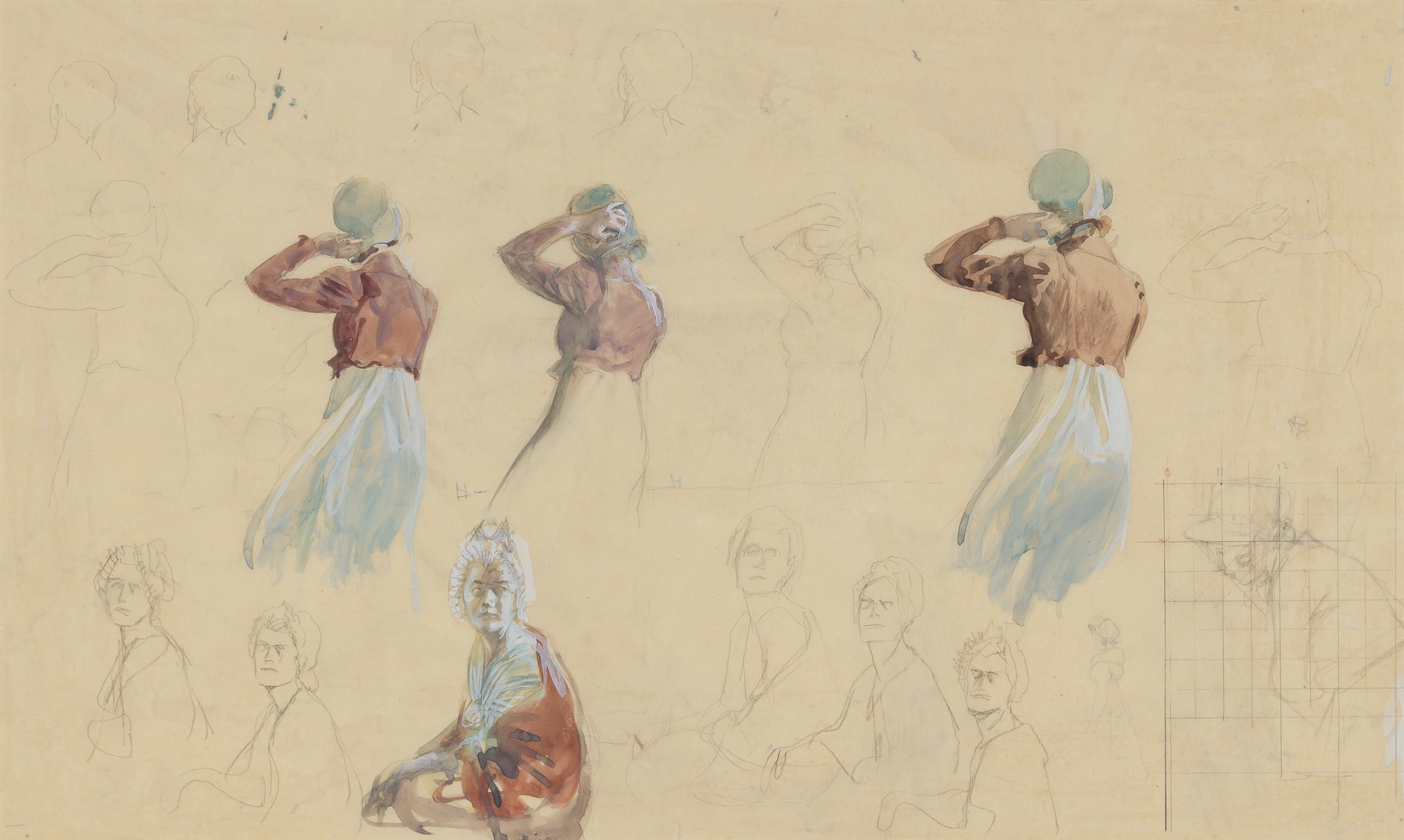 Charles Hoffbauer | Studies for Murals Depicting the History of Boston ...
