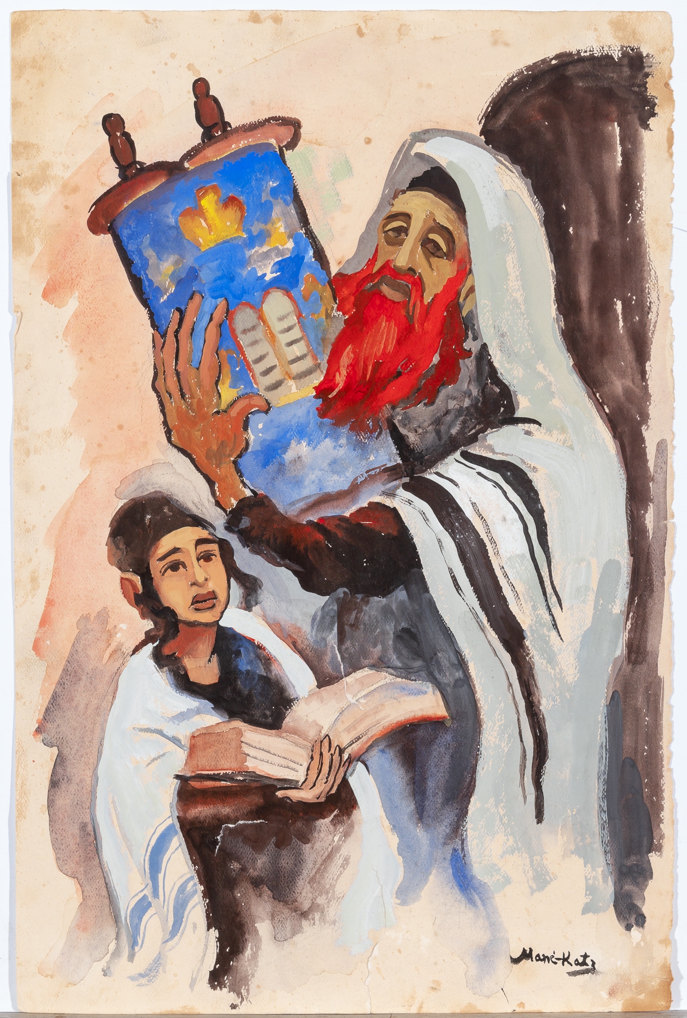 Emmanuel Mané-Katz | Rabbi with Torah | MutualArt