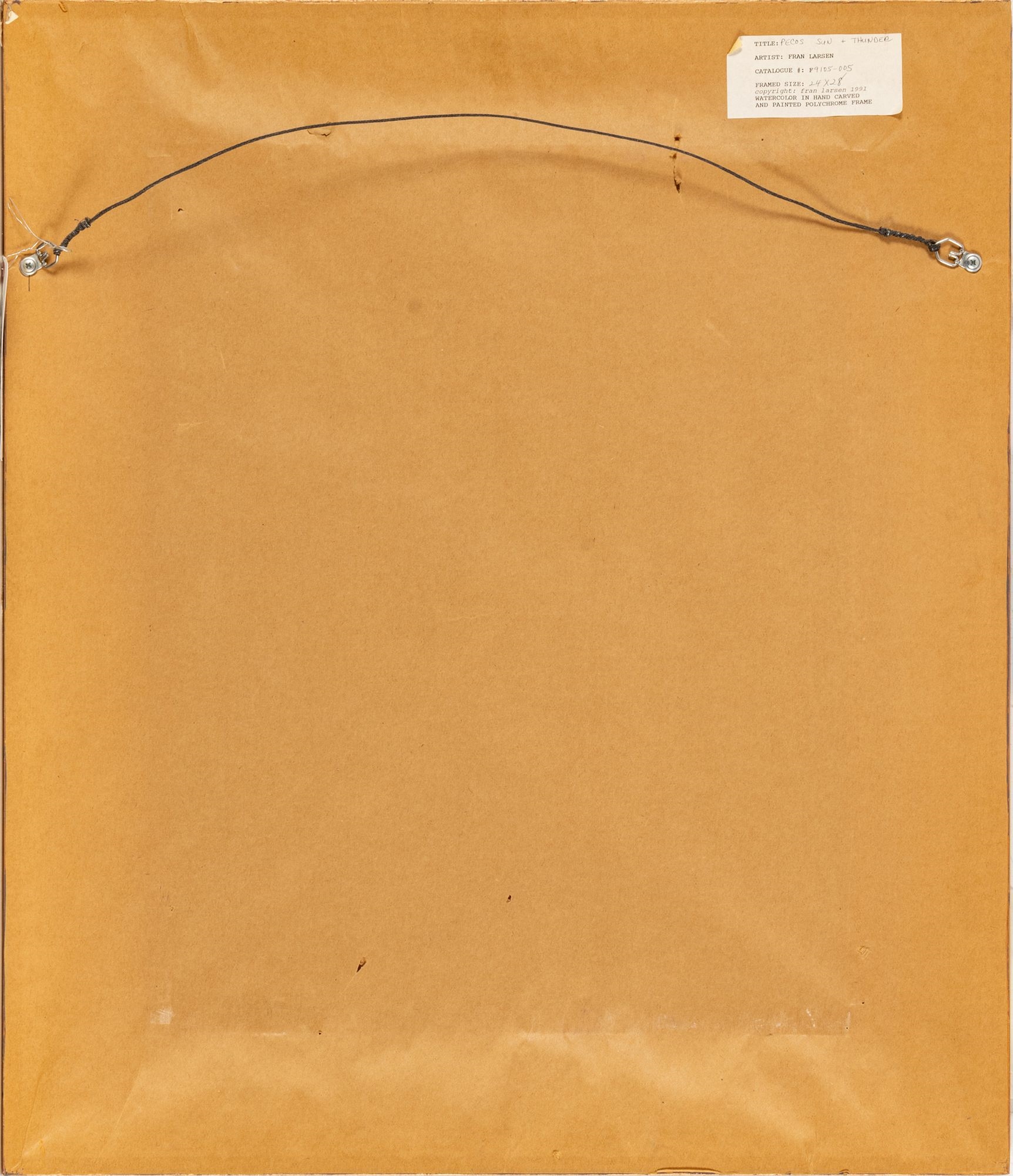 Fran Larsen | Fran Larsen (AMERICAN B. 1937) Watercolor In Hand Carved ...