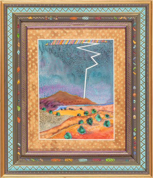 Fran Larsen | Fran Larsen (AMERICAN B. 1937) Watercolor In Hand Carved ...
