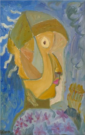 Joe Reno | Joe Reno ''Abstract Portrait'' 1978 Oil on Canvas Framed 25 ...