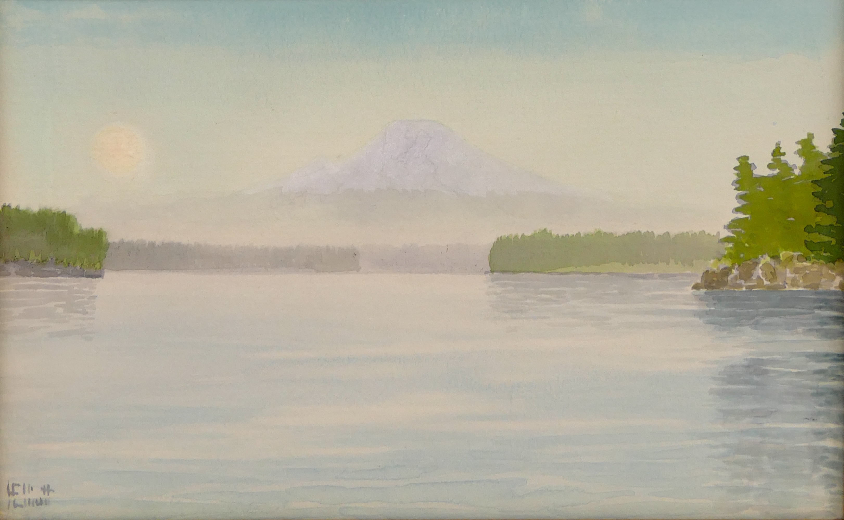 Henry Wood Elliott | Henry Wood Elliott 'Mount Rainier' Watercolor, c ...