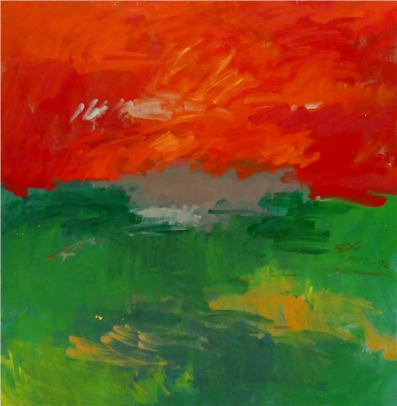 Eugene Pizzuto | Eugene Pizzuto Large Abstract Landscape Oil on ...