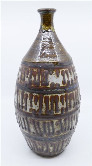 William Creitz | William Creitz Speckled Pottery Vase with Lines 12 ...