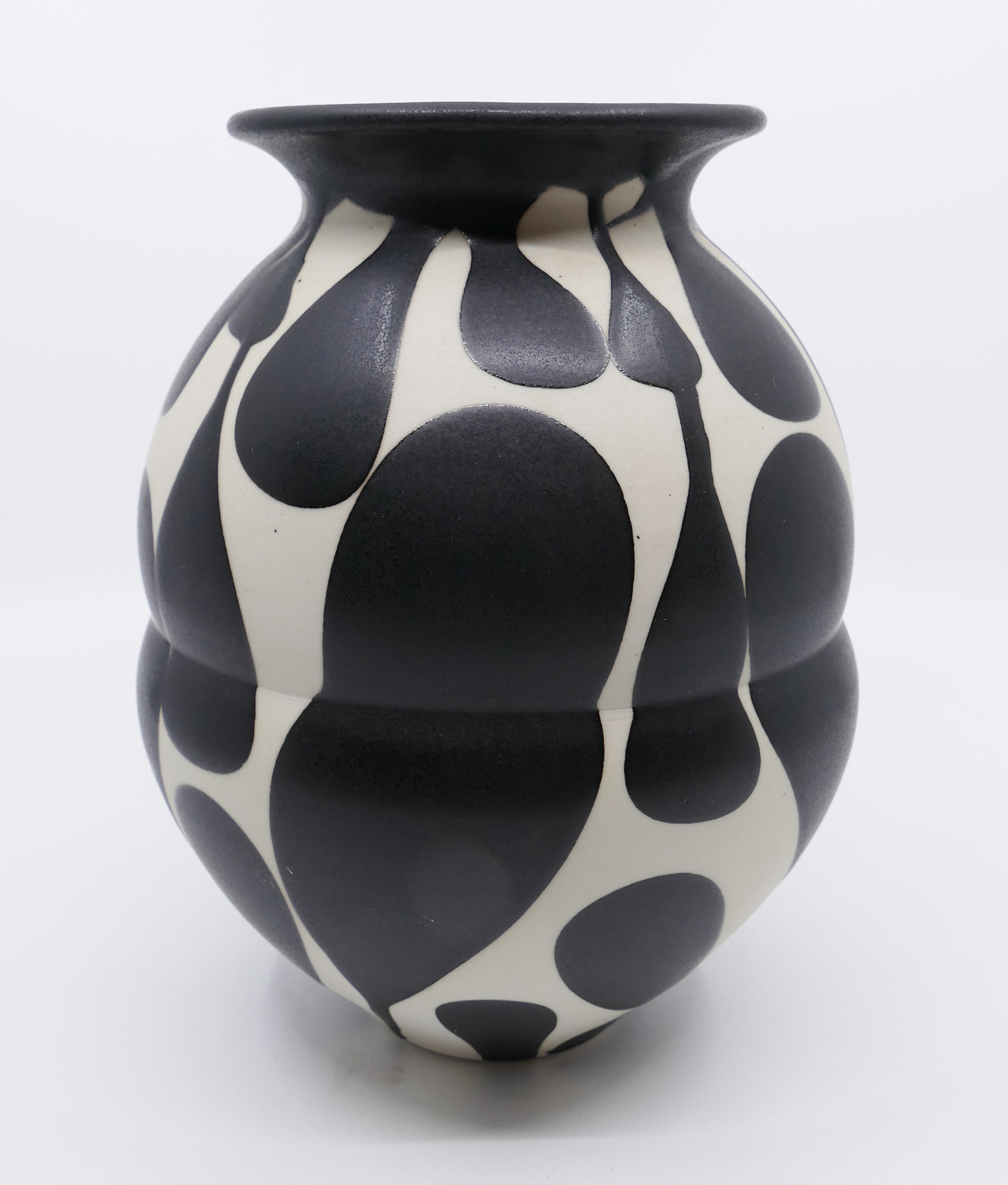 Sam Scott | Sam Scott Black & White Porcelain Vase- 8.5'' | MutualArt