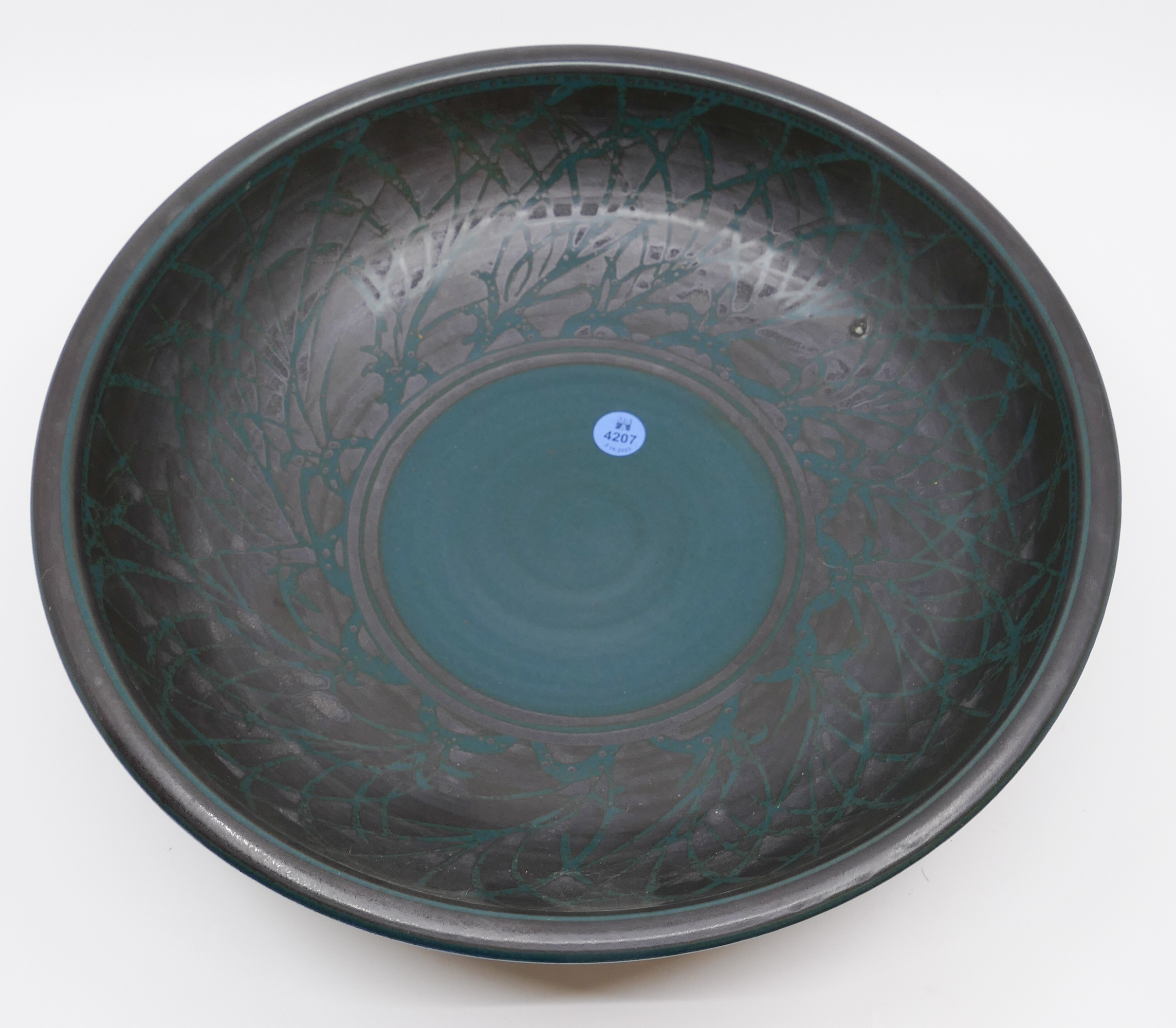 Louis Mideke | Louis Mideke Green Wax Resist Large Bowl 4''x13 ...
